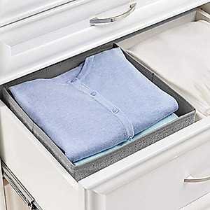 mDesign Fabric Bin for Cube Organizer - Foldable Cloth Storage Cube - Collapsible Closet Storage Organizer - Folding Storage Bin for Clothes and More - Lido Collection - 2 Pack - Gray