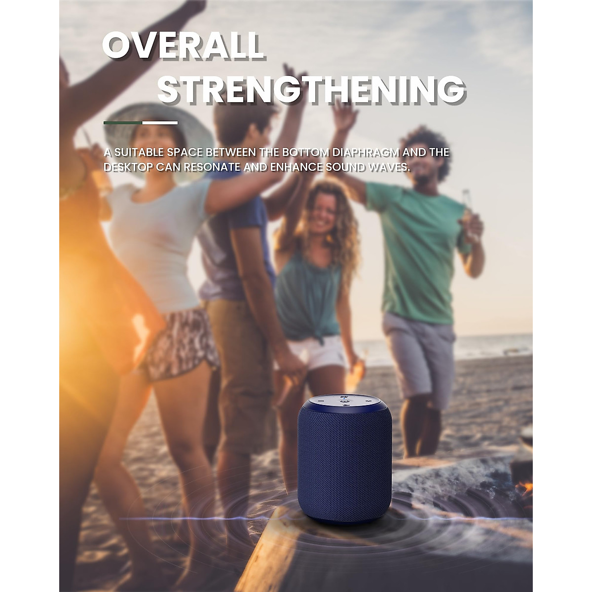 NOTABRICK Bluetooth Speakers,Portable Wireless Speaker with 15W Stereo Sound, Active Extra Bass, IPX6 Waterproof Shower Speaker, TWS, Portable Speaker for Party Beach Camping