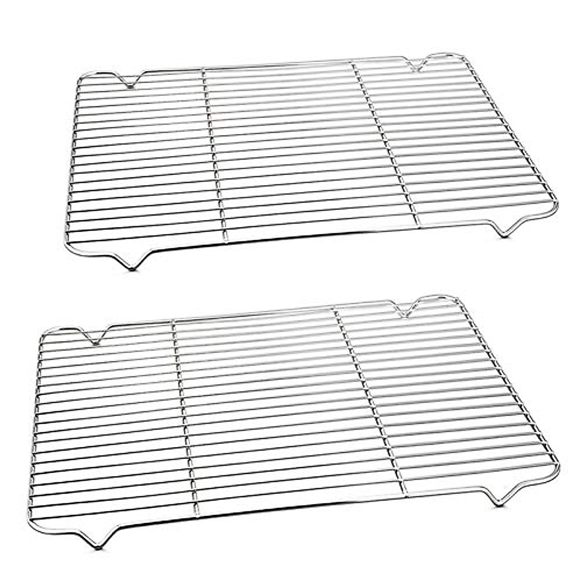 P&P CHEF Baking Rack Cooking Rack Set of 2-16.6''x11.6 Stainless Steel Wire Cooling Drying Roasting Rack, Fits Half Sheet Cookie Pans, Commercial Quality, Oven & Dishwasher Safe