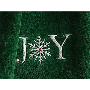 American Soft Linen Christmas Towels Bathroom Set, 2 Packed Embroidered Decorative 100% Turkish Cotton Hand Towels, Dish Towels for Decor Xmas, Joy-Believe