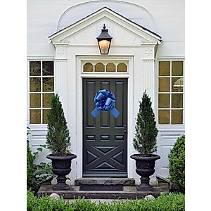 1PC Giant Blue Pull Bow for Gift Wrapping, 14" Glitter Large Bow, (Pack of 1, 14 Inches) Instant Car Bow for Appliances, Bike, Sparkling Big Bow for Birthday Presents Wedding Decoration (Blue)