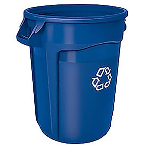 Rubbermaid Commercial Heavy-Duty Recycling Container, 27.3" x 22" x 22", Blue