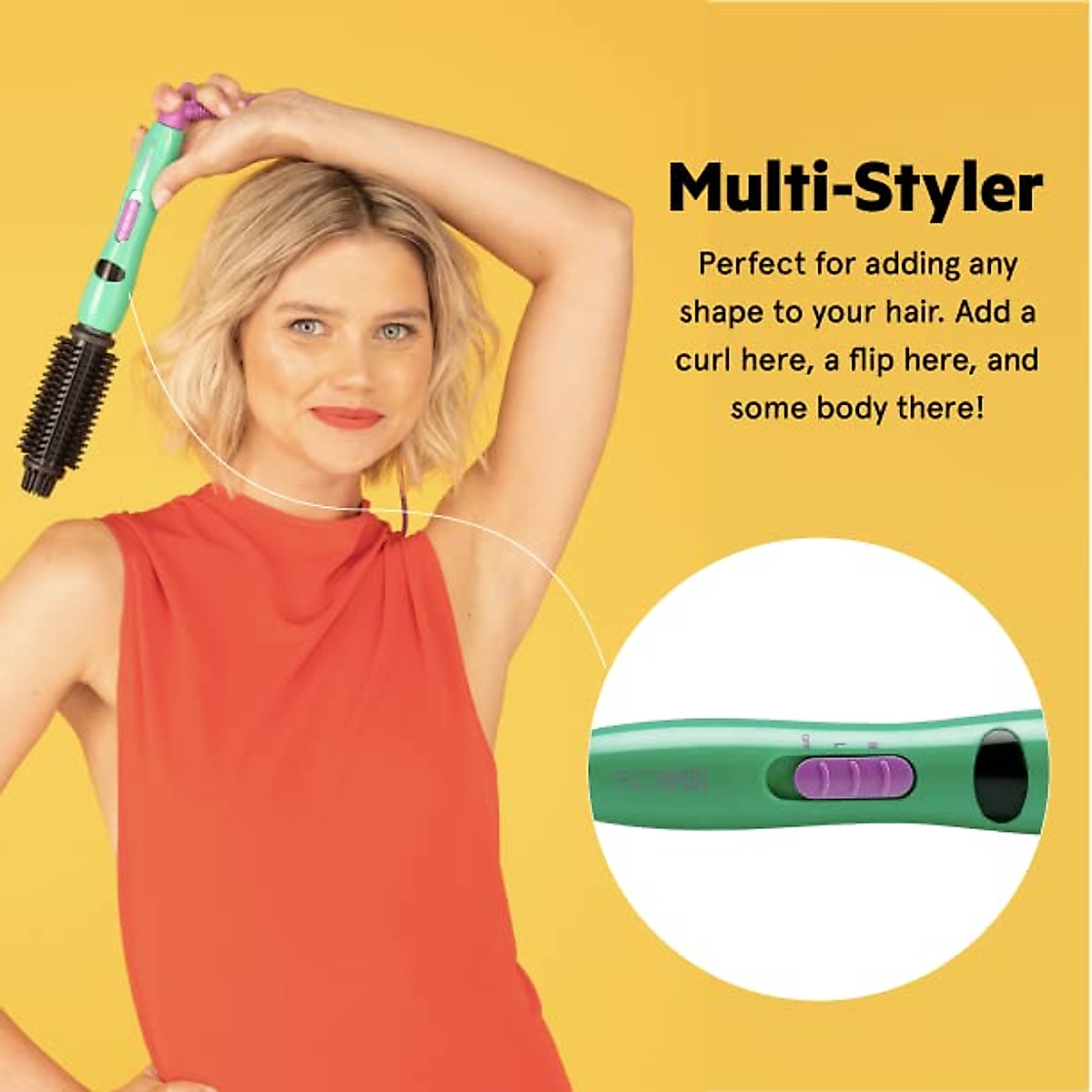 Flower Beauty Ionic Volumizing Styler - Versatile Ceramic Styling Iron - Straightens, Curls, Adds Volume & Shine to Hair - Includes 2 Heat Settings