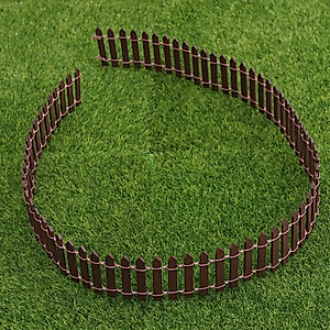 STOBOK 2pcs Mini Fence Mini Wood Fencing DIY Wood Picket Fence Miniature Fence Decoration Decorative Fence Panels Micro Landscape Accessories Fairy Garden Barrier Wooden Sand Table House