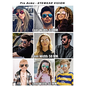 Pro Acme Polarized Aviator Sunglasses for Men and Women 100% UV Protection, 58mm (Gold Frame/Pink Mirrored Lens)