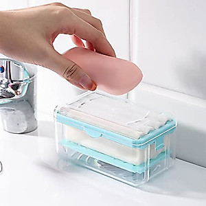 NOBRIM Soap Dish Multifunctional Soap Dish Hands Free Foaming Draining Bar Holder Grid Tray Storage Box Cleaning Tool for Bathroom Accessories