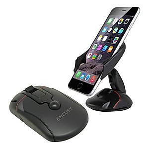 Encust Universal Dashboard Windshield One Touch Foldable Mouse Car Mount Phone Holder Cradle for iPhone 7 SE 6/6s Plus 5s/ 5c/5, Samsung Galaxy Edge S7, S6, S5 Other Cell Phones