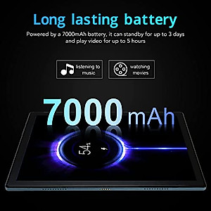 Tablet 10 Inch for Android 12.0, 6GB RAM 128GB ROM, 512GB Expand, Octa Core 4G LTE Tablets, 8MP+16MP, FHD 1920x1200, BT5.0, 7000mAh Fast Charge, 2.4G/5G WiFi (Blue)
