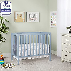 Dream On Me, Edgewood 4-in-1 Convertible Mini Crib, Dusty Blue