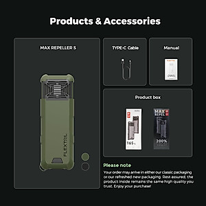 Max Repel Portable Electric Mosquito Repeller 30ft Protection 329°F Efficient Heating Rechargeable Ideal for Outdoors, Camping, Backpacking, Patios (Repellent Pads Not Included)