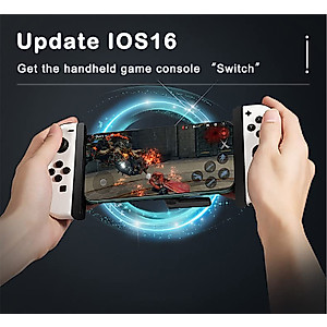 Funnywin Switch Joy Con Comfort Grip, iPad 10.2 & Mini Retractable Holder with Joy Con Game Controller Grip Handle for iPadOS 16 & iOS16 iPhone 13 & 14 Pro Max Stand (LZ iPhone)