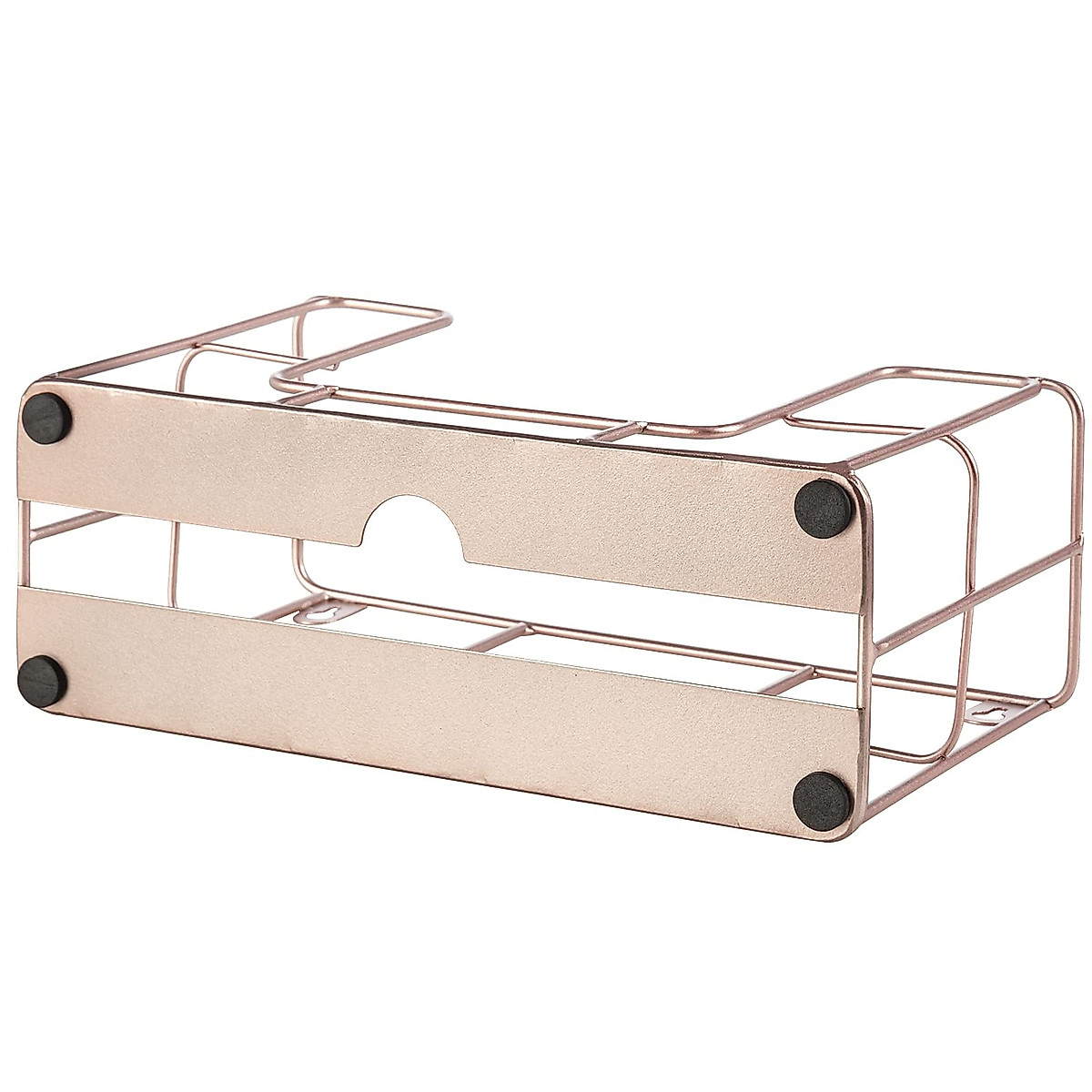 MyGift Wall Mountable Copper Tone Metal Wire Dispenser for Z-Fold, C-Fold and Trifold Paper Towels, Tabletop or Hanging Folded Disposable Hand Towel Tray Holder Rack