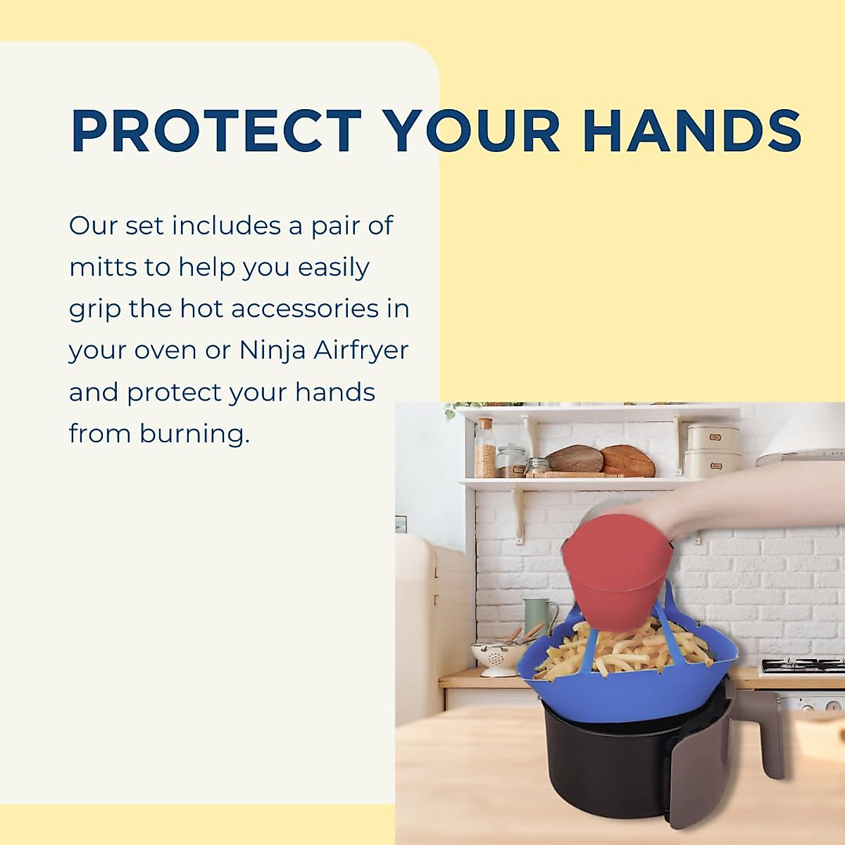 Air Fryer Silicone Liners Round Reusable Air Fryer Silicone Accessories Set 2 Mitts and Tongs Air Fryer Silicone Basket Multipurpose Air Fryer Accessory mat