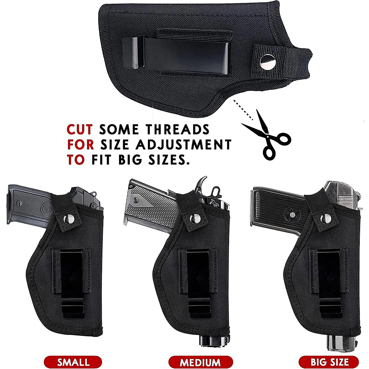 Gun Holsters for Pistols 9mm, Pistol Holster, Gun Holster for Women/Men, 380 Holster Concealed Carry, Right/Left 9mm Holsters for Pistols, OWB/IWB Fits Glock 42,27,26,23 M&P Shield (Black)