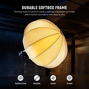 NEEWER 26"/65cm Lantern Softbox, Quick Release 360° Light Diffuser Bowens Mount Softbox with Lightweight Nylon Alloy for RGB CB60 CB60B CB200B MS60B MS60C MS150B Continuous LED Video Lights, NS26L
