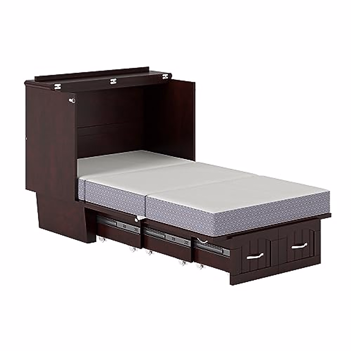 AFI, Sydney Twin Wood Murphy Bed Chest with Storage and Charging Station, Espresso