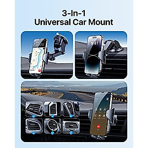 andobil Car Phone Holder Mount, [Ultra Stable, Big Phones & Thick Case Friendly] Adjustable Long Arm Cell Phone Holder for Car Dashboard Windshield Vent Fit for iPhone 14 Pro Max Samsung S23 Ultra etc