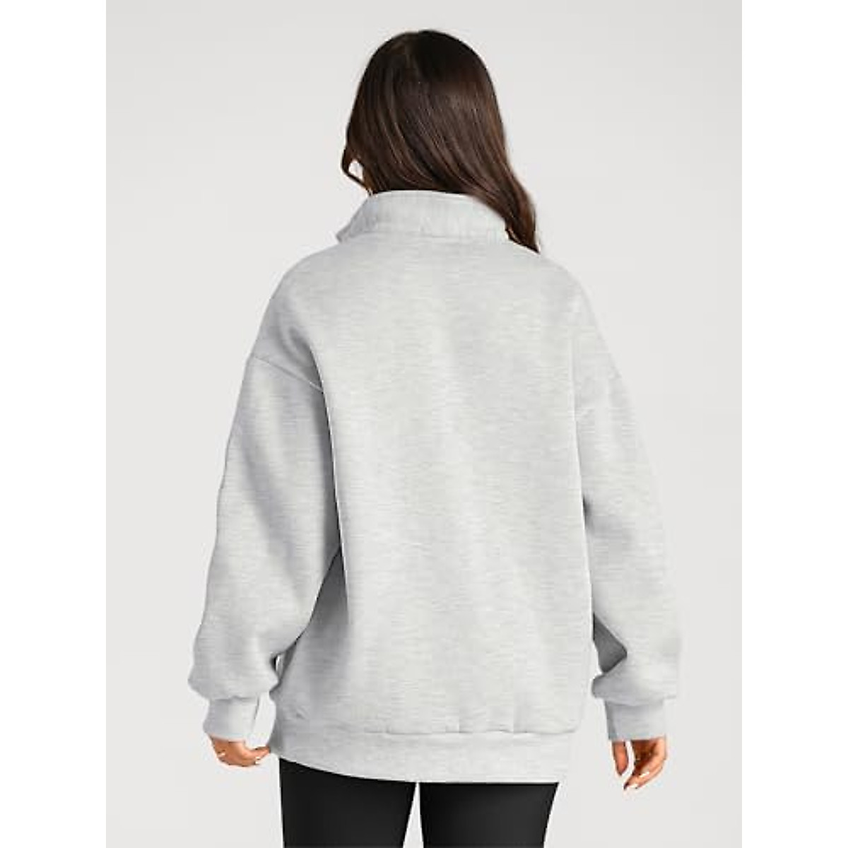 Trendy Queen Womens Sweatshirts Hoodies Oversized Half Zip Pullover Long Sleeve Shirts Tops Y2k Fall Sweaters Clothes 2024 Outfits Grey