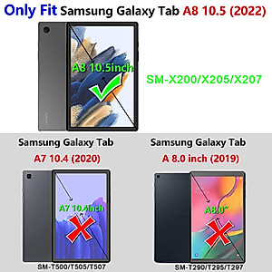 SIBEITU Case Compatible with Galaxy Tab A8 10.5 Inch with Screen Protector 2022, SM-X200/X205/X207, Hard Durable Rugged Protective Tab A8 Cover W/Stand Strap
