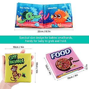 Koo-dib Baby Books, Soft Baby Book,Cloth Baby Books,Baby Books 0-6 Months, Cloth Baby Books,Infant Books,Soft Books for Babies,Best Baby Books, Pack of 6 Books for Baby,Size: 4x4 inch,Soft Baby Book