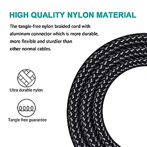 Camera USB Cable,Braided Mini USB Data Transfer Cord for Canon Rebel/PowerShot/EOS/DSLR/ELPH Digital Cameras,SCOVEE Camcorder Wire for Canon Rebel,Vixia PC Computer Interface Charger Replacement 3FT