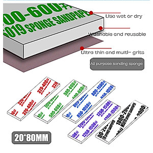 Hobby Model Craft Tools All Purpose Sanding Sponge 50pcs Type(320-400# 500-600#800-1000#1200-1500#1800-2000 grit)