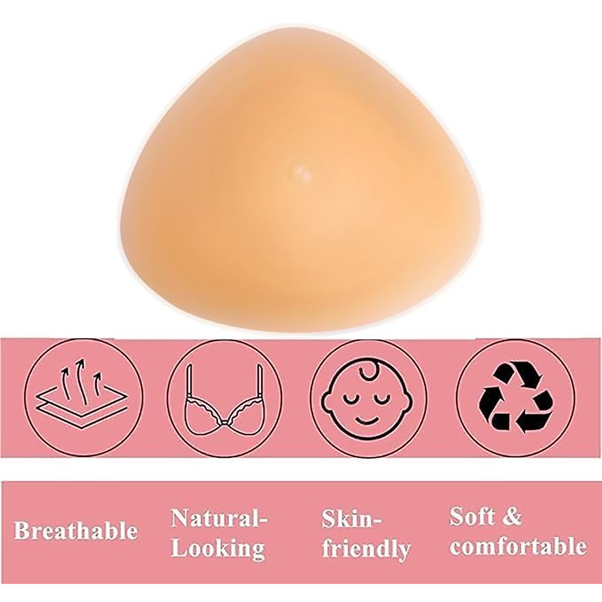 Witok Breast Prosthesis Mastectomy Silicone Breast Forms Triangle Shape for Breast Cancer Patients Only One Piece