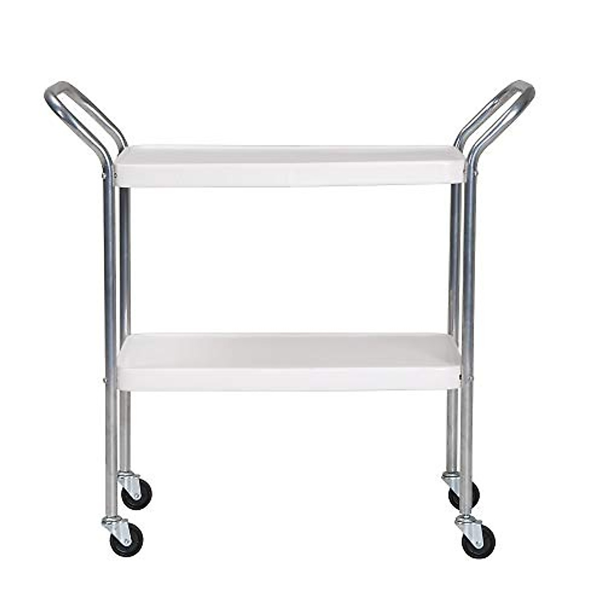 COSCO Stylaire 2 Tier Serving Cart, White & Silver