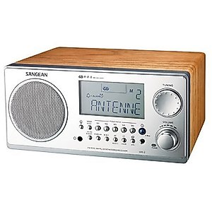 Sangean WR-2 AM / FM-RBDS Wooden Cabinet Digital Tuning Radio (Walnut)