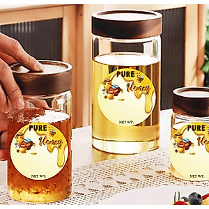 1.5 inch Honey Bottle Label Homemade Honey Net Weight Labels for Small Business Canning Jars and Lids 500pcs Per Roll