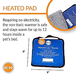 K&H Pet Products Microwavable Pet Bed Warmer Blue 9" x 9"