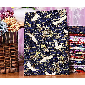 5PCS Cotton Craft Fabric 25x25 cm, Cute Japanese Style Cotton Wrapping Cloth Squares Quilting Fabric, Bundles of Fabric for DIY Patchwork Sewing (G#)