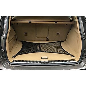 EACCESSORIES EA Trunk Organizer Cargo Net for Porsche Cayenne 2011-2023 - Floor Style Cargo Net for SUV - Premium Mesh Elastic Car Trunk Organizer Vehicle Carrier Storage - Compatible with Cayenne
