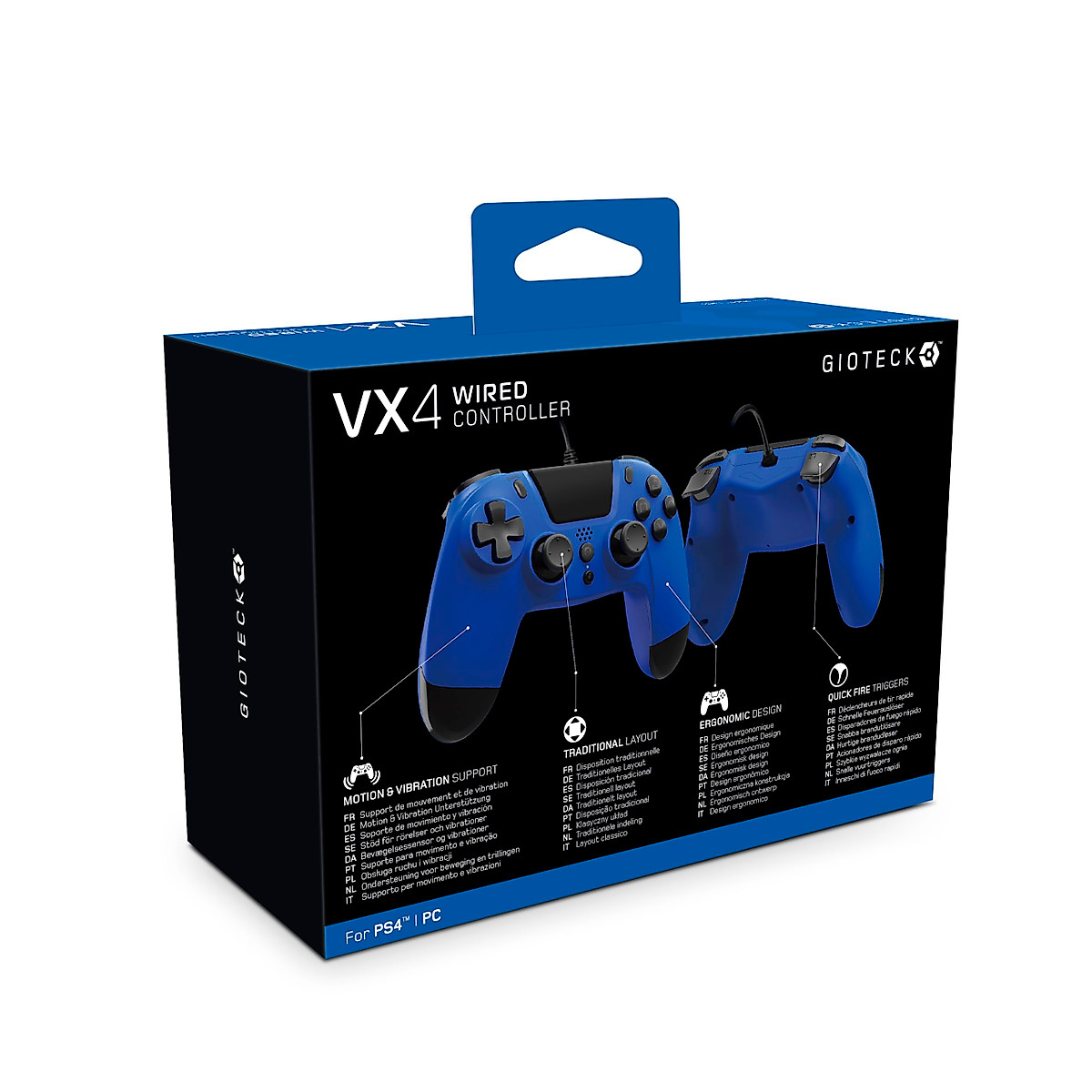 Gioteck VX4 Wired Blue Controller (PS4 & PC) (PS4)