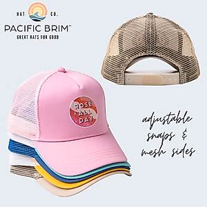 PACIFIC BRIM Women's Adjustable Cap Mesh Side Panels Trucker Hat - Let's Go Girls