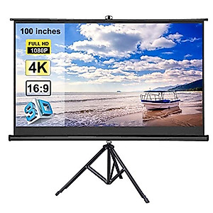 FZZDP Projector Screen 72 100 Inches Tripod Stand 16:9 Portable Projection Screen 4K 3D Movies Screen for Home Office Indoor Outdoor ( Size : 72 inch )