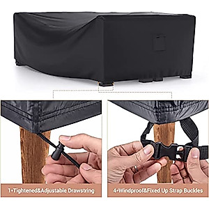 Patio Furniture Set Cover Waterproof, Mrrihand Outdoor Sectional Sofa Set Cover Heavy Duty 600D Table and Chair Set Cover 98" L× 78" W× 30" H