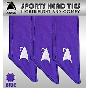 Athle Sport Headband - Sports Head Tie Headband for Women and Men - 3 Pack Workout and Running Headband - Sweatbands for Men and Women - Dri Fit Head Wrap - Purple