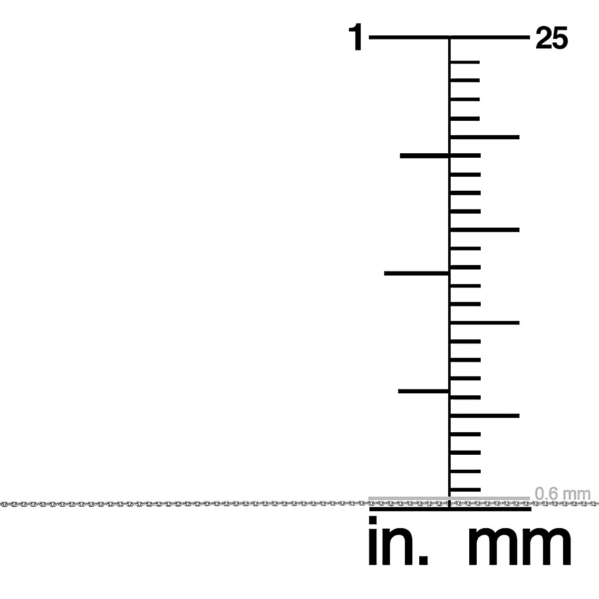 Kooljewelry 14k White Gold Diamond-cut Cable Chain Necklace (0.6 mm, 24 inch)