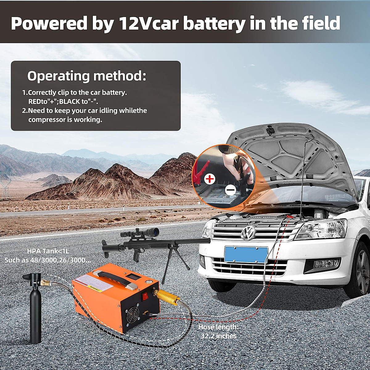 Generic Portable household, outdoor 12V air compressor 110V/, 4500Psi/30Mpa/300Bar