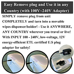 Baby Wet Wipes Warmer, Dispenser, Holder and Case - Easy Press On/Off Switch, Only Available at Amazon