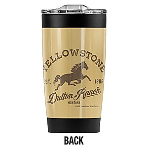 Logovision Yellowstone OFFICIAL Yellowstone Dutton Ranch Horse Stainless Steel 20 oz Travel Tumbler, Vacuum Insulated & Double Wall with Leakproof Sliding Lid