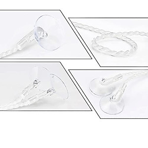 2 Pack Travel Clothesline with Hooks and Suction Cups, Portable Retractable Clothesline Camping Accessories for Outdoor and Indoor Use, Backyard, Vacation Hotel, Balcony Clothes Drying Line(White)