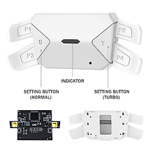 TOMSIN Programmable Remap Back Paddles Kit for PS5 Controller BDM 010 & BDM 020, 4 White Upgrade Back Button Attachment for PS5 Controller(Model 010&020)