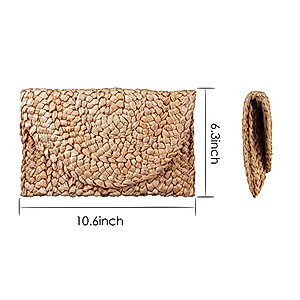 i-Keaui Straw Shoulder Bag for Women Woven Purse Clutch Straws Bags Women's Handbags Summer Beach Envelope Wallet