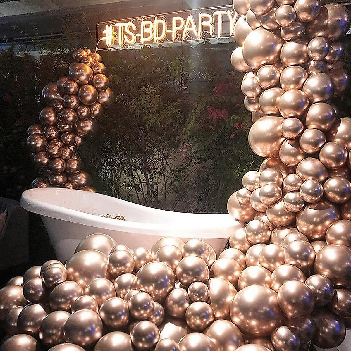 PartyWoo, 50 pcs Champagne Gold Metallic Balloons, 12 Inch, Non-Toxic, Event Planners, Party Hosts, Birthday, Wedding Decorations