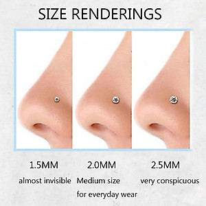 CTIEIP 14K Yellow Gold 0.03 carat Natural Diamonds L-Shaped Nose Ring for Women,20 Gauge（I2-I3 Clarity）