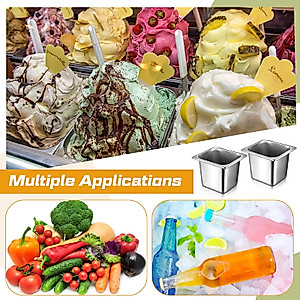 Rtteri 16 Pack 6 Inch Deep Stainless Steam Hotel Pans with Lid Commercial Steam Table Pans with Lids, Spoon and Clips Catering Food Pans for Hotel Restaurant Buffet Supplies (1/6 Size)