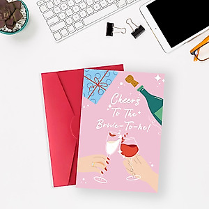 XXDJLP Sweet Bridal Shower Card for Bride To Be,Funny Bachelorette Card for Bride Her, Cute Bride To Be Card Gifts for Women Sister Friends, Wedding Engagement Congratulations Card