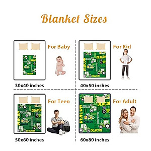 Personalized Tractors Blanket - Custom Name with Farm Tractor Trucks Design - Soft Plush Flannel Bed Blanket for Baby Kid Teen Boys Girls Customized Gifts Green